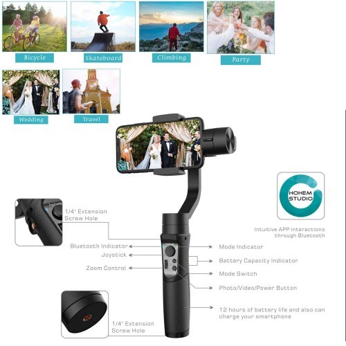 Hohem iSteady Mobile Gimbal 3-axis Handheld Smartphone Stabilizer ...