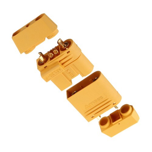 1Pair Amass AS120 Male/Female Plug Connector Resistance Adapter Plug for RC Model FPV Racing ...
